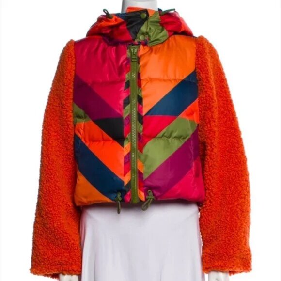 FARM Rio | Jackets & Coats | Farm Rio Multicolor Geometric Puffer ...